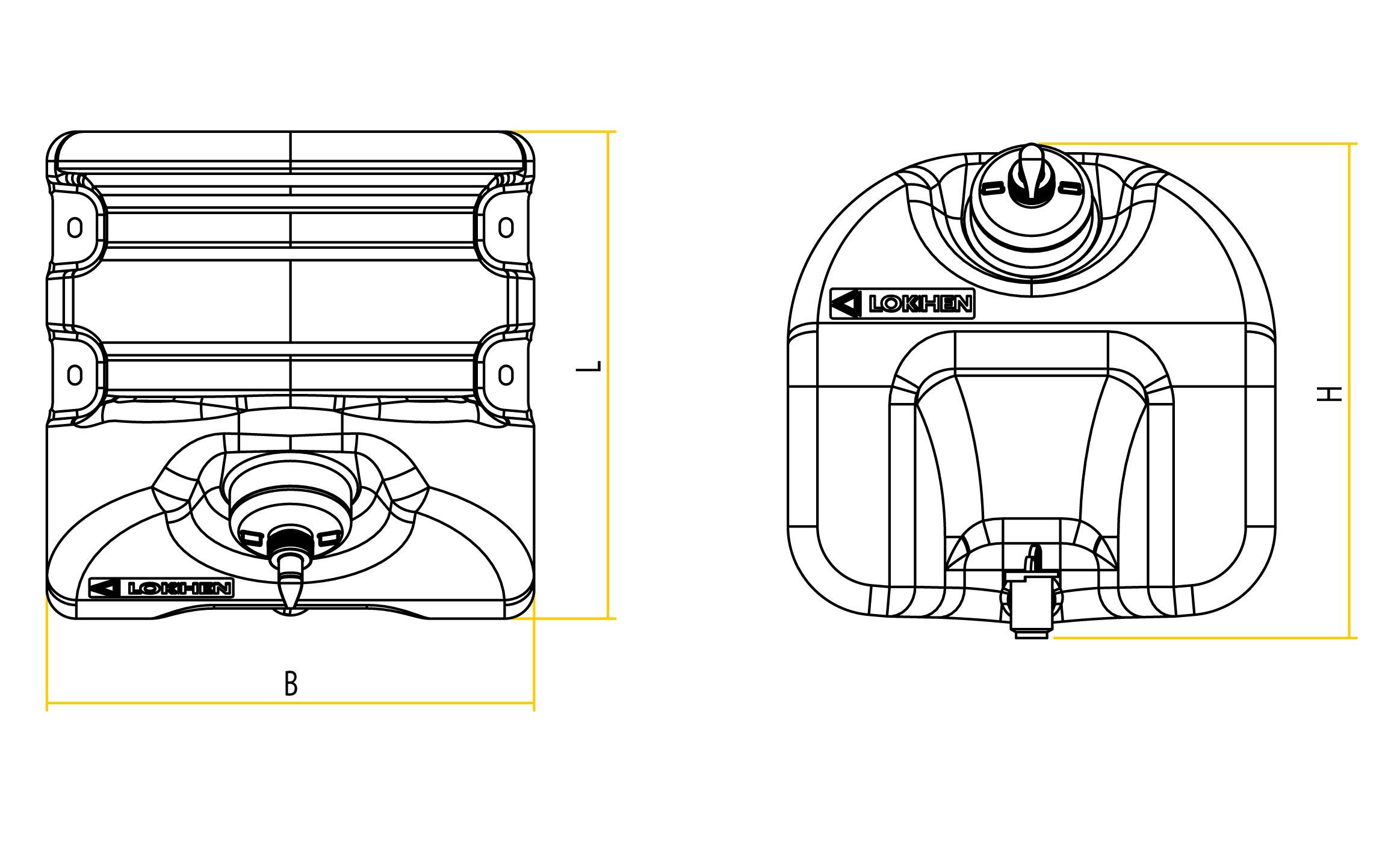 Water tank in black plastic L 18