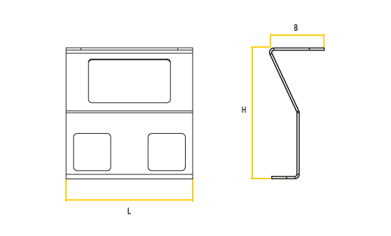 Zinc plated pair of brackets for water tank Square L 18 with vertical ...