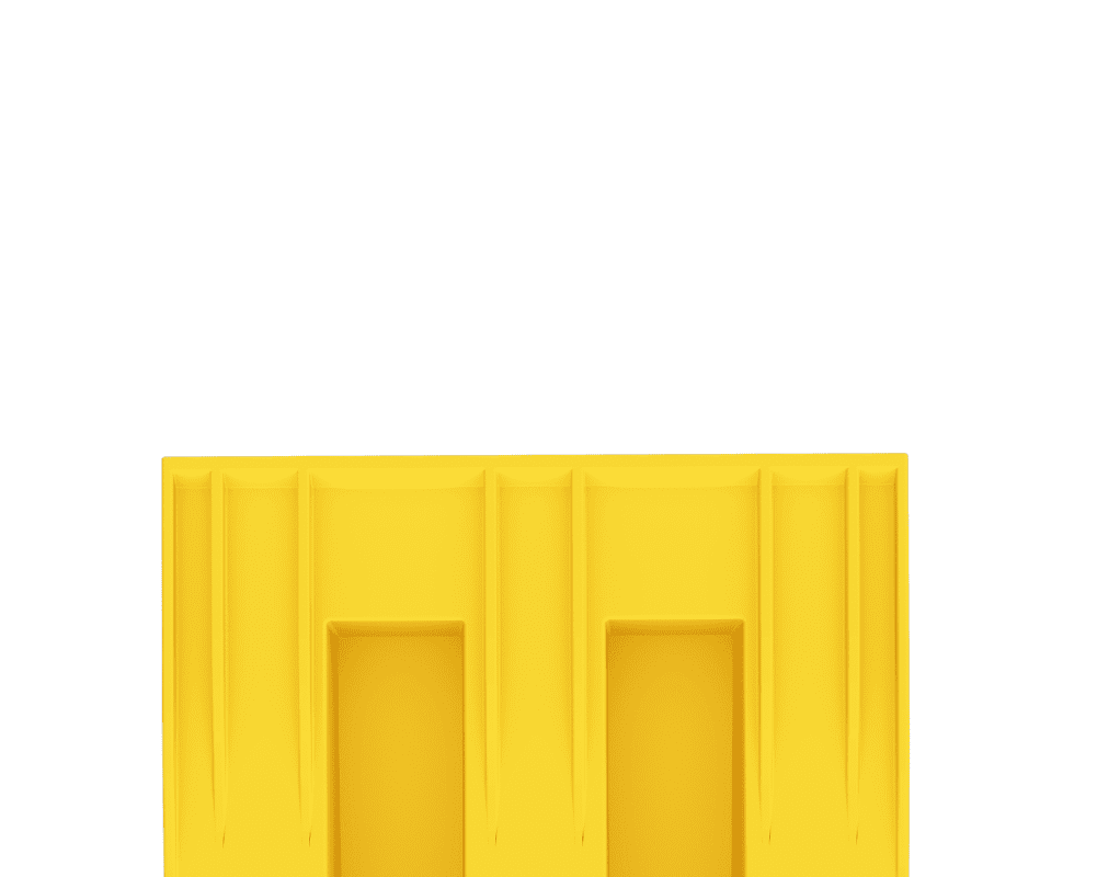 Foldable yellow homologated thermoplastic wheel chock 36
